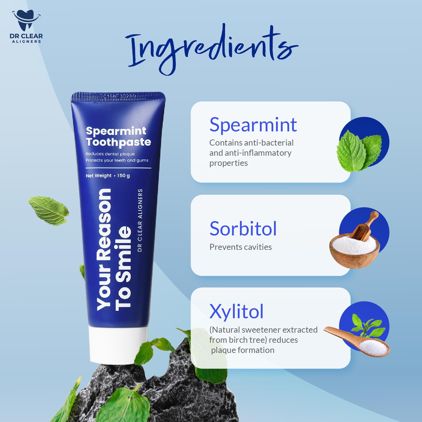 Dr Clear Aligners Spearmint Toothpaste - Dr Clear Aligners MY